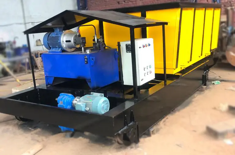 Scrap Feeding Trolley into Induction Furnace » Grab Bucket Manufacturer